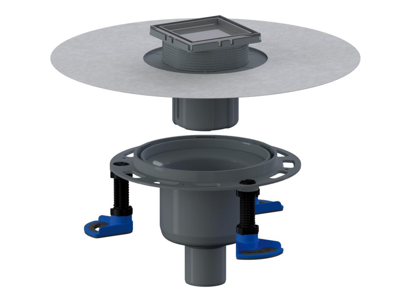 floor drain DallDrain Individual vertical, DN 50/DN 100, 100 x 100 mm