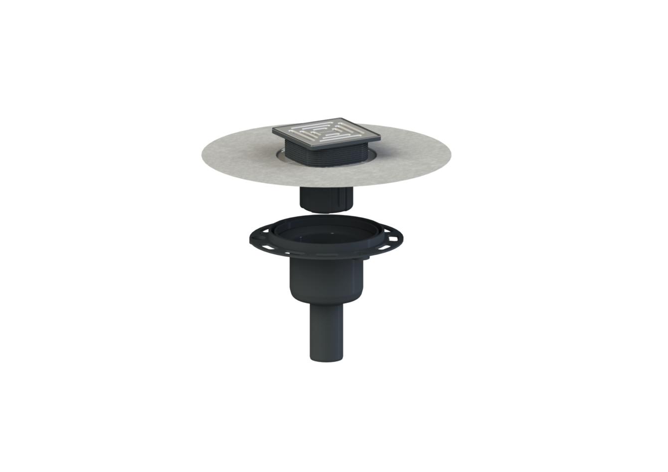 Bodenablauf DallDrain Select senkrecht OM, DN 50, 120 x 120 mm