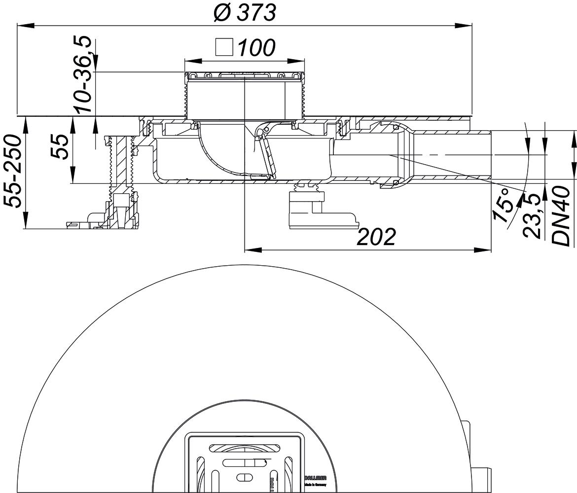 Bodenablauf DallDrain Select Plan, DN 40, 100 x 100 mm
