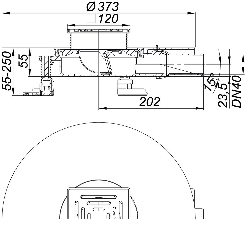 Bodenablauf DallDrain Select Plan, DN 40, 120 x 120 mm