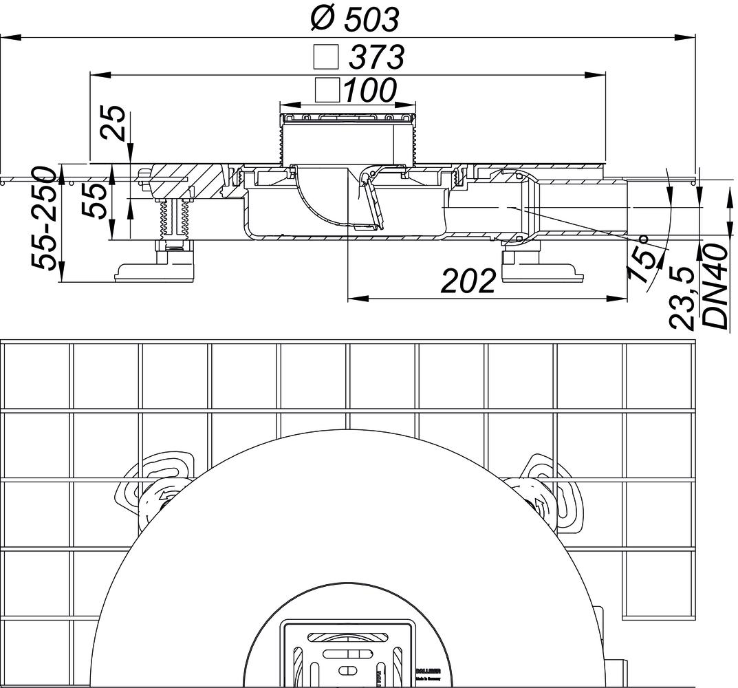 floor drain DallDrain Select Plan, DN 40, 100 x 100 mm