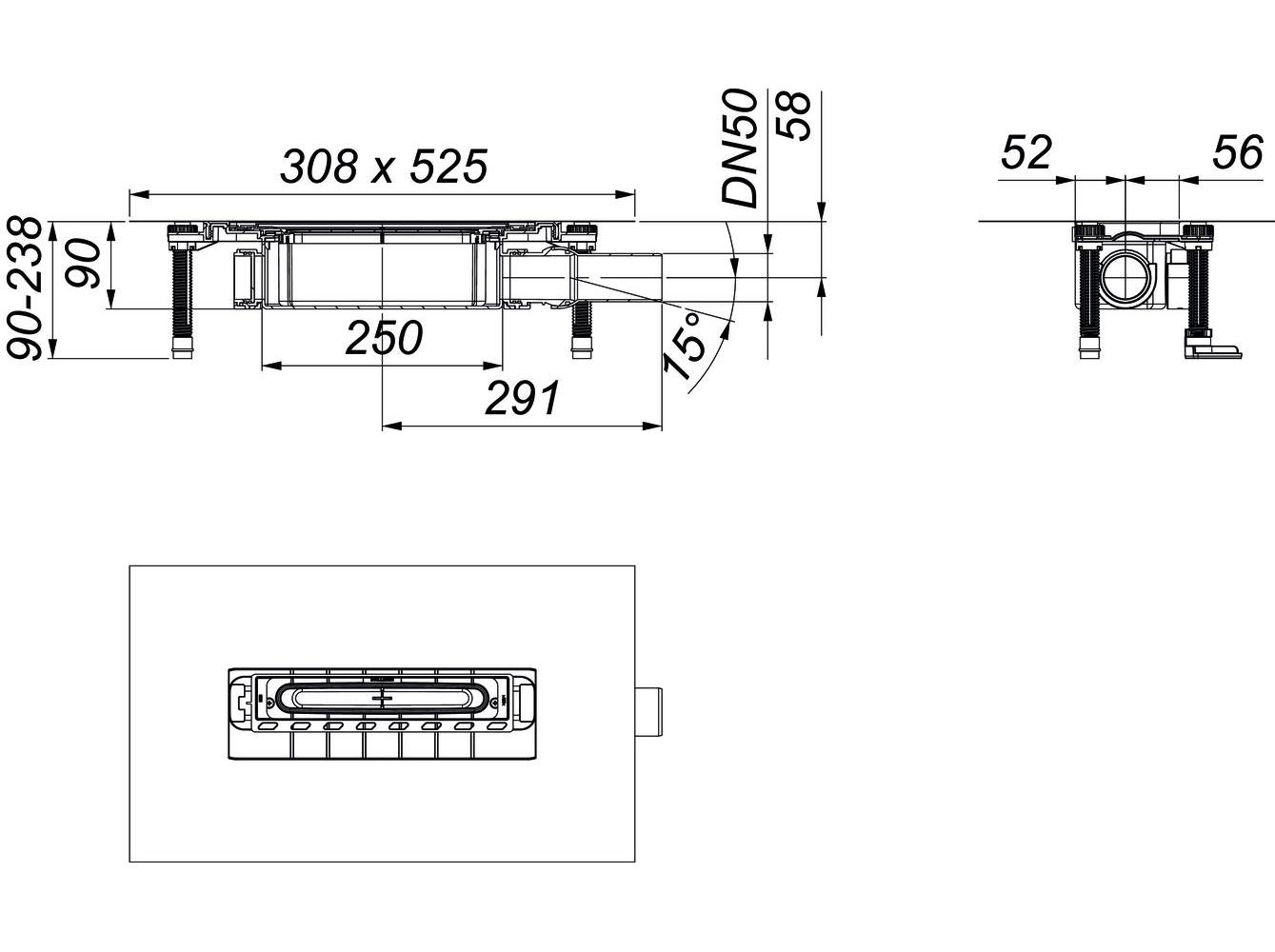DallFlex 2.0 drain body, DN 50