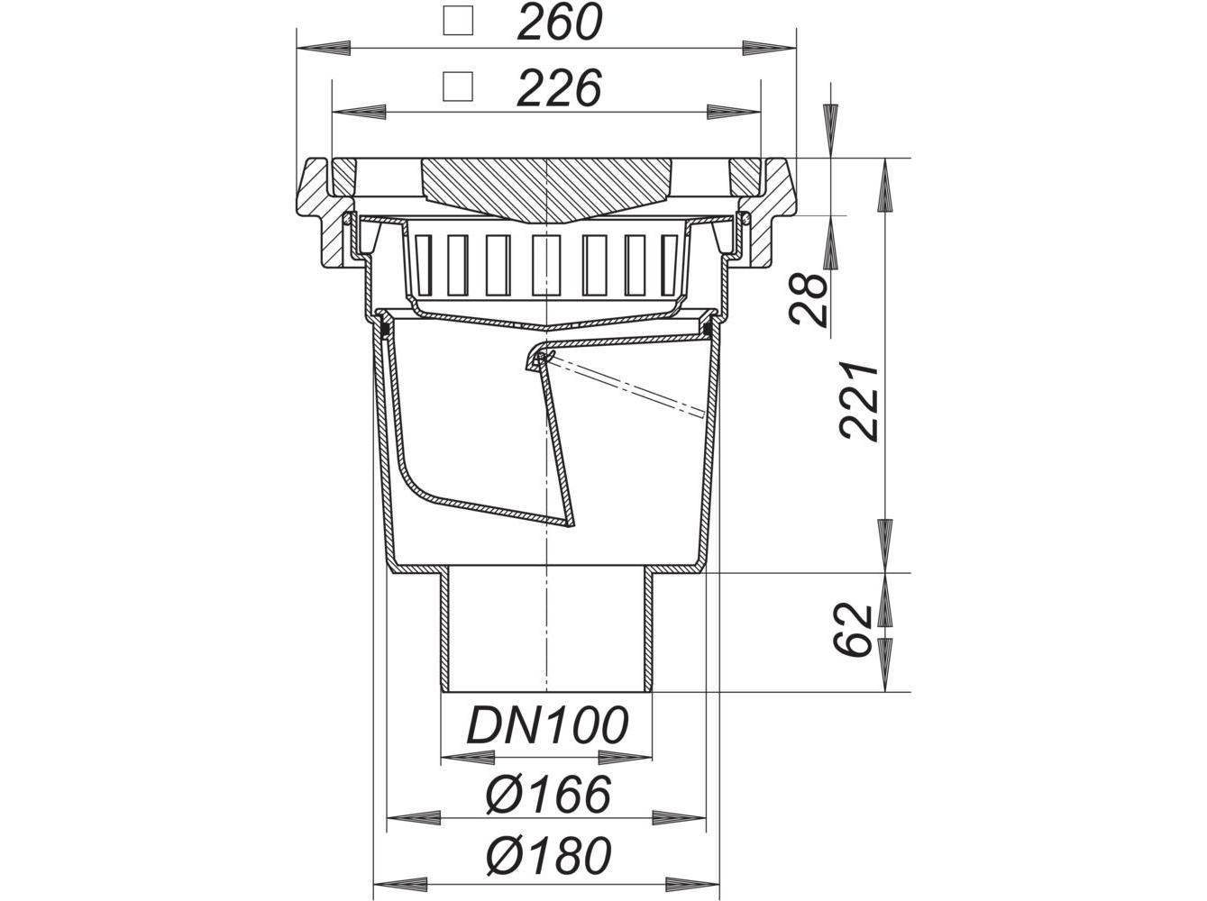 yard drain type 606.1, DN 100